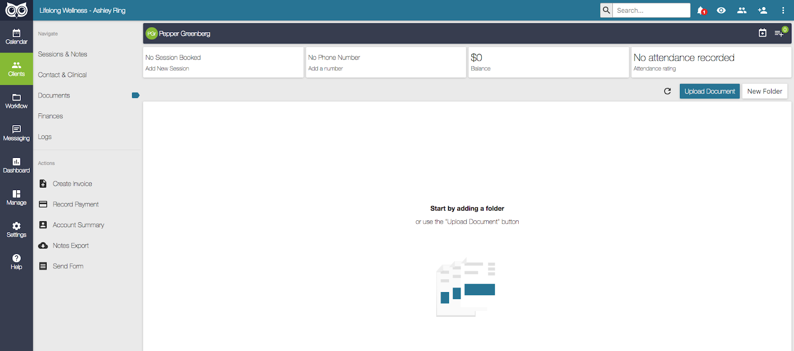 Client Documents and Folders - owlpracticesuite